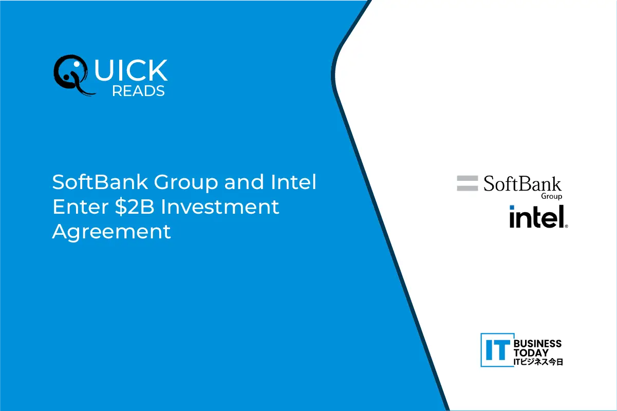 SoftBank Group and Intel Sign $2B Investment Deal